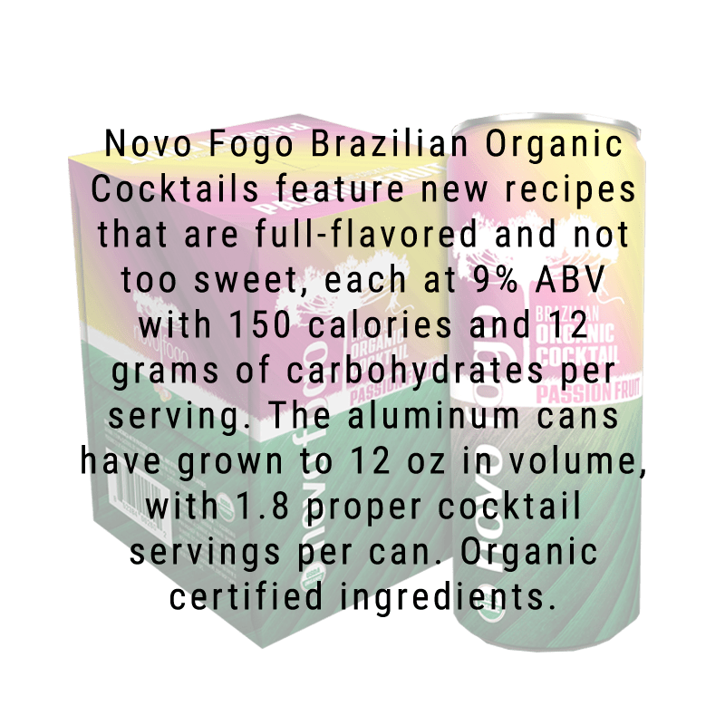 Buy Novo Fogo Brazilian Organic Cachaca Cocktail Passion Fruit 4 Pack ...