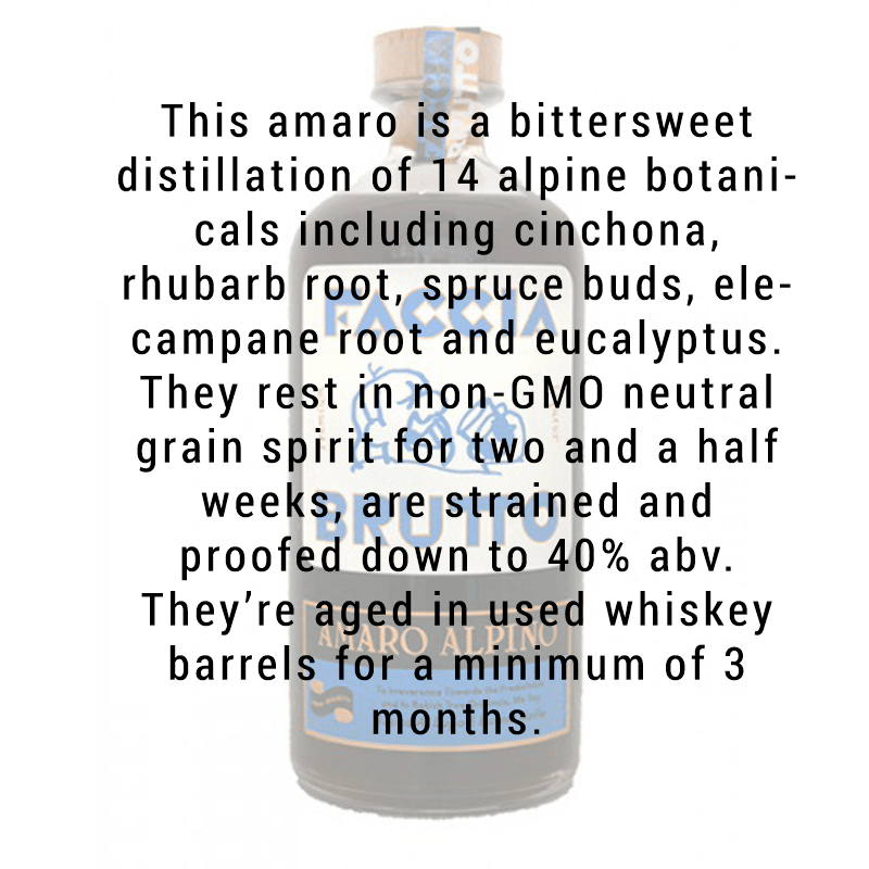 Buy Faccia Brutto Amaro Alpino| Great American Craft Spirits